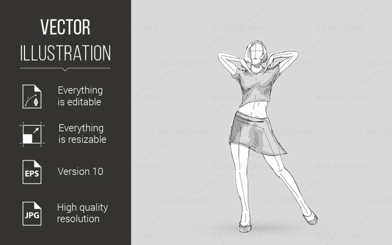 Dancing Girl - Vector Image #117242 - TemplateMonster
