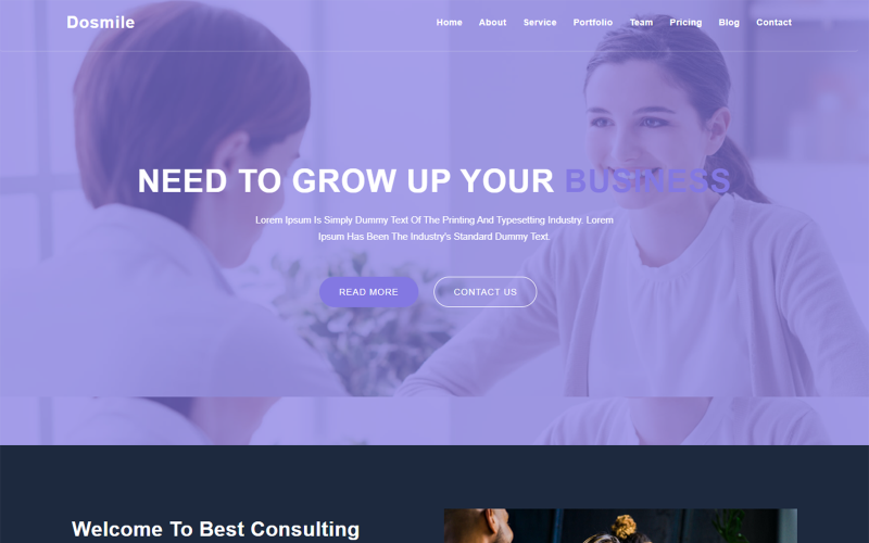 Dosmile Consulting & Business HTML5 Landing Page Template