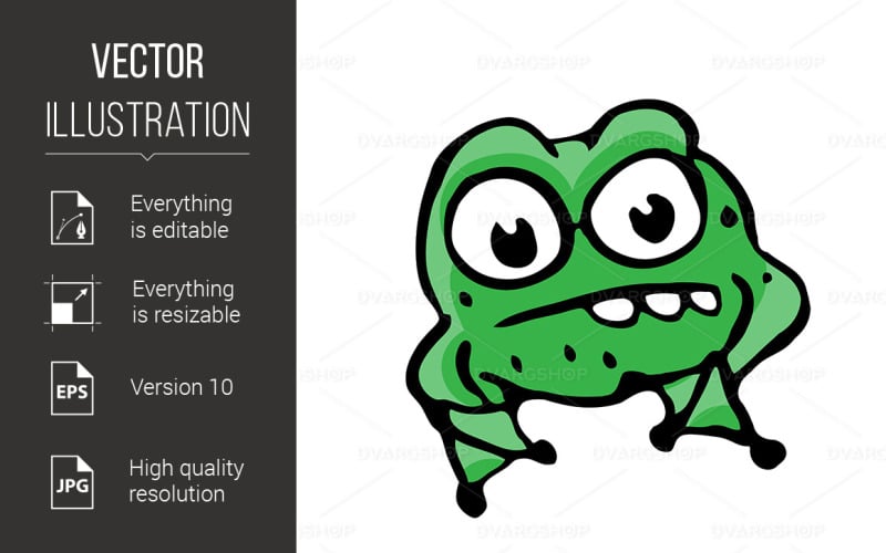 Kreslená žába - vektorový obrázek #117475 - TemplateMonster