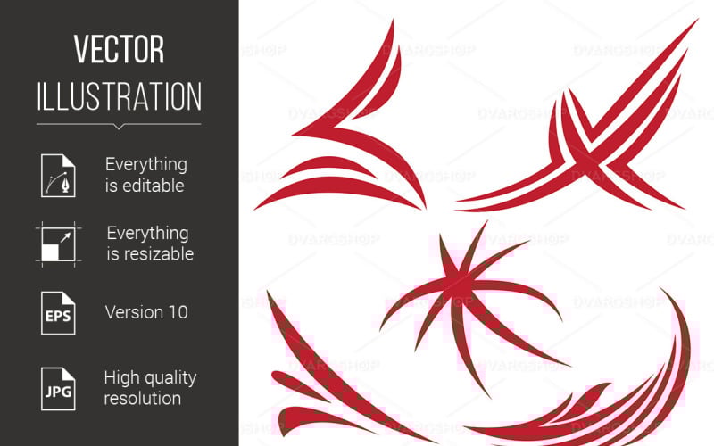 Abstract Red Signs - Vector Image #117648 - TemplateMonster