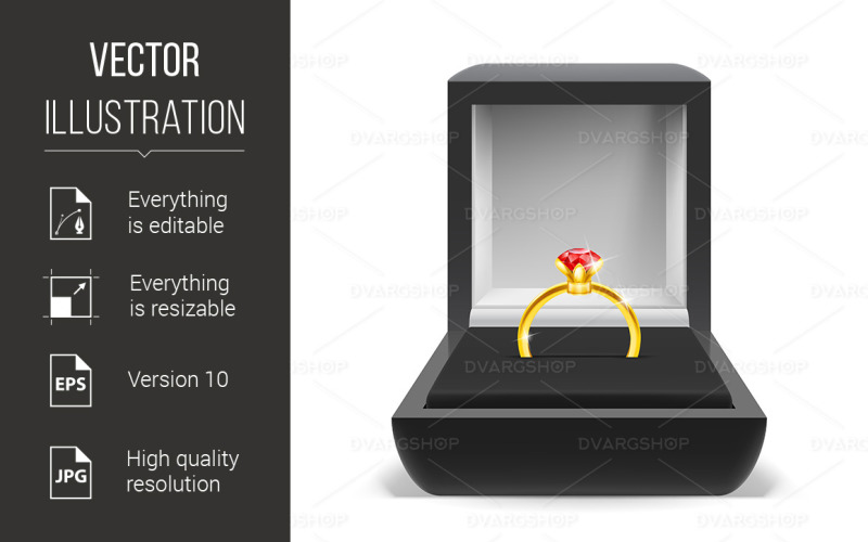 Box for Ring - Vector Image #117645 - TemplateMonster
