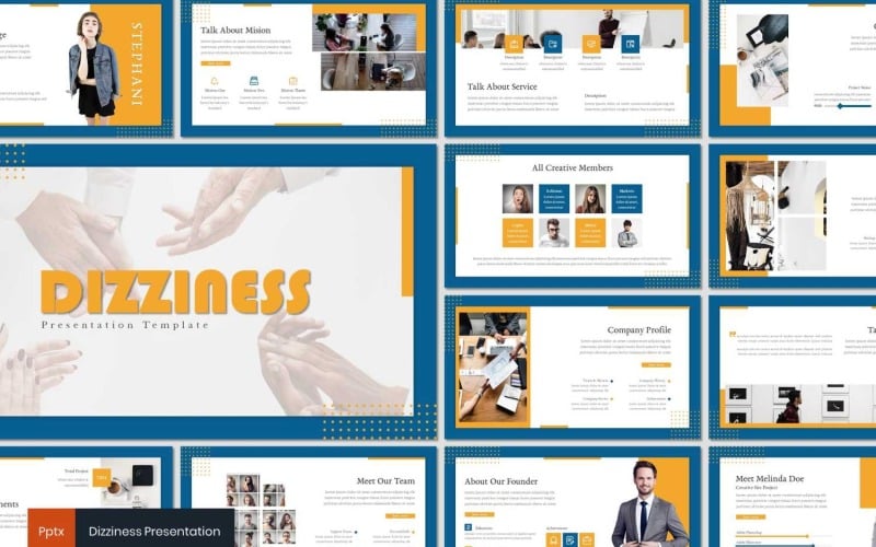 Dizziness PowerPoint template #118419 - TemplateMonster