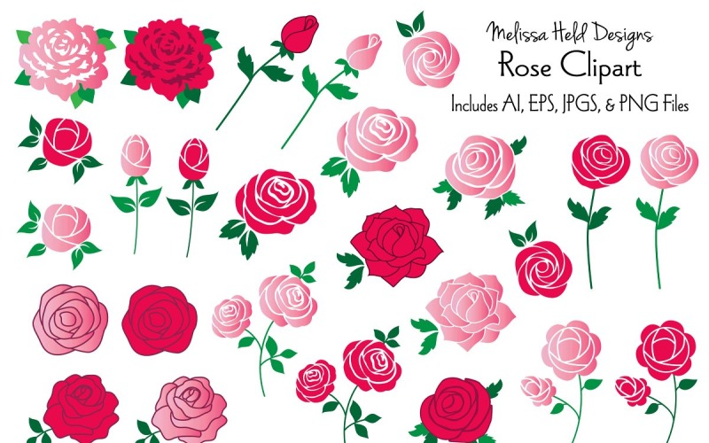 Rose Vector Clipart - Illustration #118481 - TemplateMonster