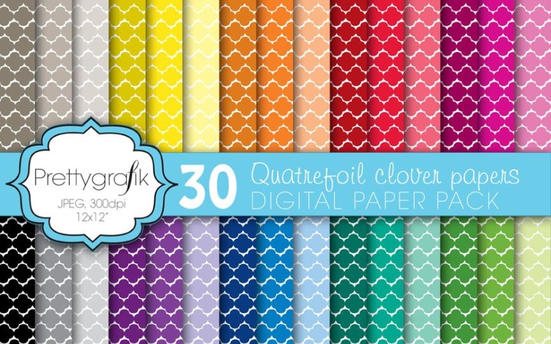 Quatrefoil Clover Digital Paper - vektorbild