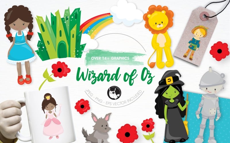 Wizard of Oz Illustration Pack - Vector Image