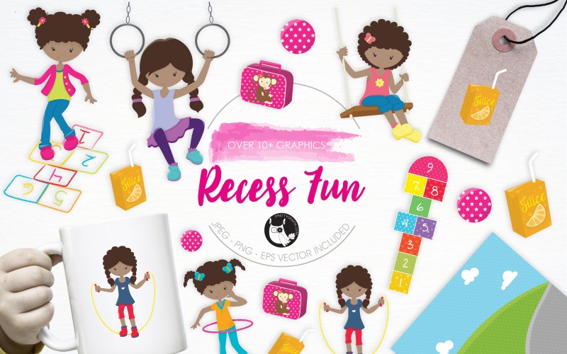 Recess Fun illustration pack - Vector Image - TemplateMonster