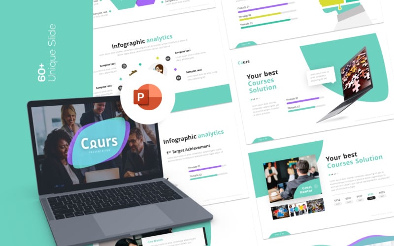 Cours Teaching Presentation Template PowerPoint template