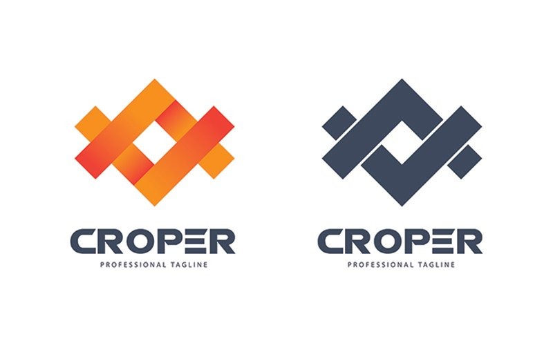 Modelo de logotipo premium de marca de corte