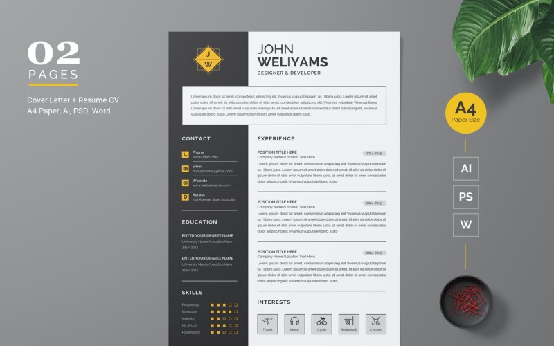 Professional and Clean Resume Template - TemplateMonster