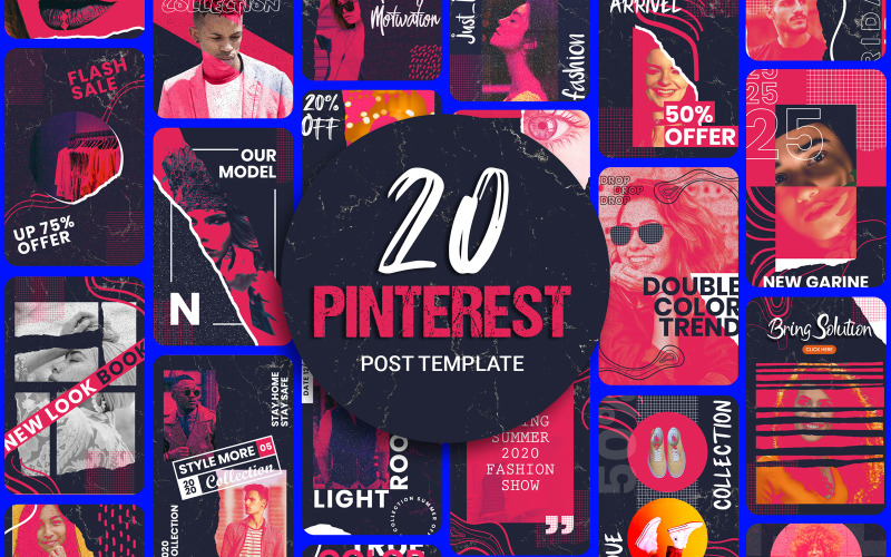 Pinterest Posts Social Media Template - TemplateMonster
