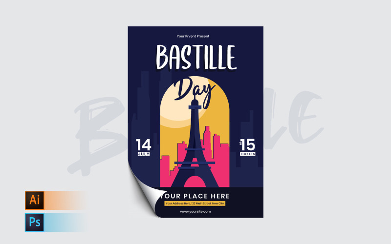 Bastille Day - Vorlage für Corporate Identity