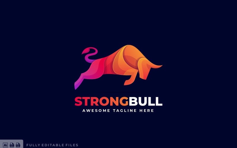 Strong Bull Colorful Logo Template #122565 - TemplateMonster