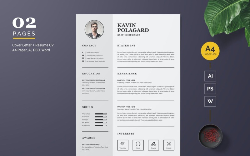 Professional and Clean Resume Template - TemplateMonster