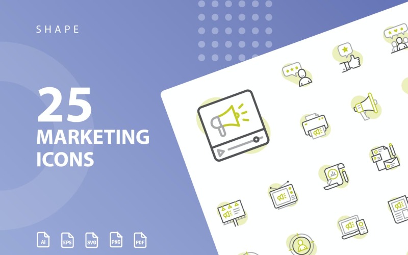 Marketing Shape Icon Set #123298 - TemplateMonster