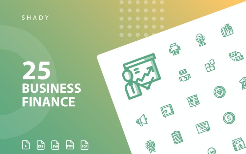 Business Finance Shady Icon Set #123334 - TemplateMonster