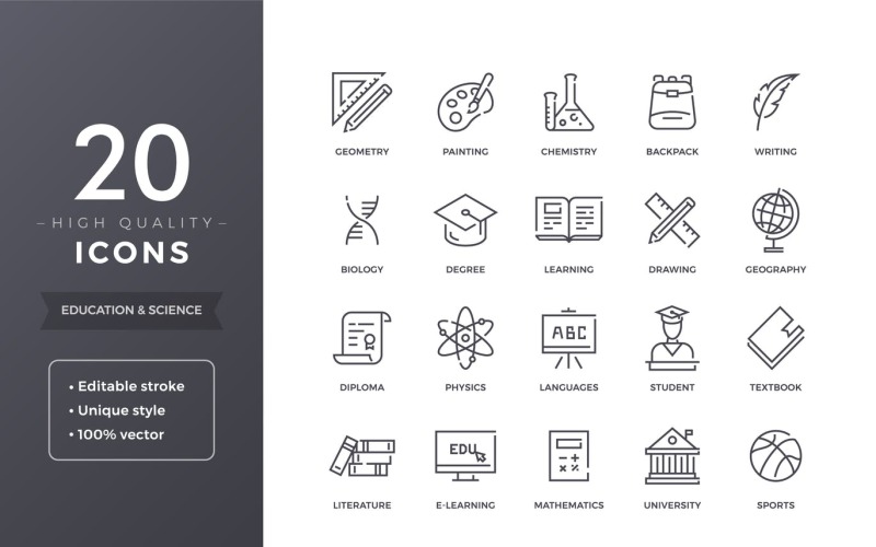 Education Icon Set #123413 - TemplateMonster