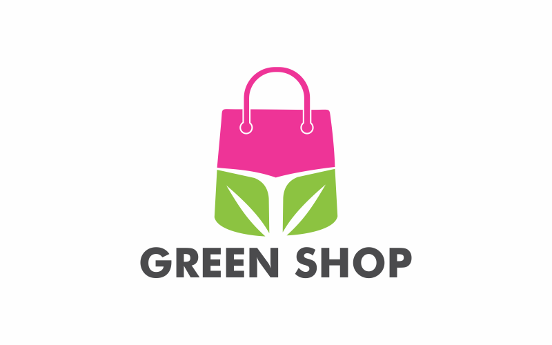 Green shop Logo Template #123540 - TemplateMonster