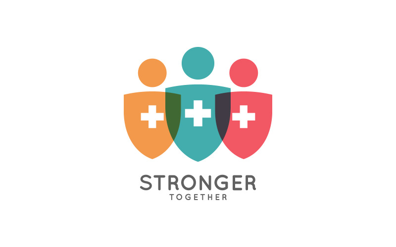 Modelo de logotipo Stronger Together - TemplateMonster