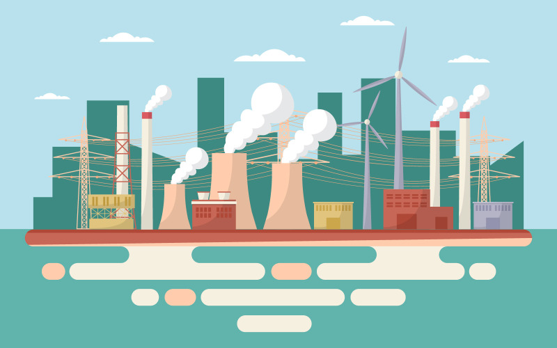 Factory Landscape Area - Illustration - TemplateMonster