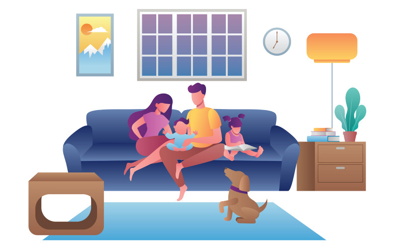 Rester à la maison 2 - Illustration #125204 - TemplateMonster