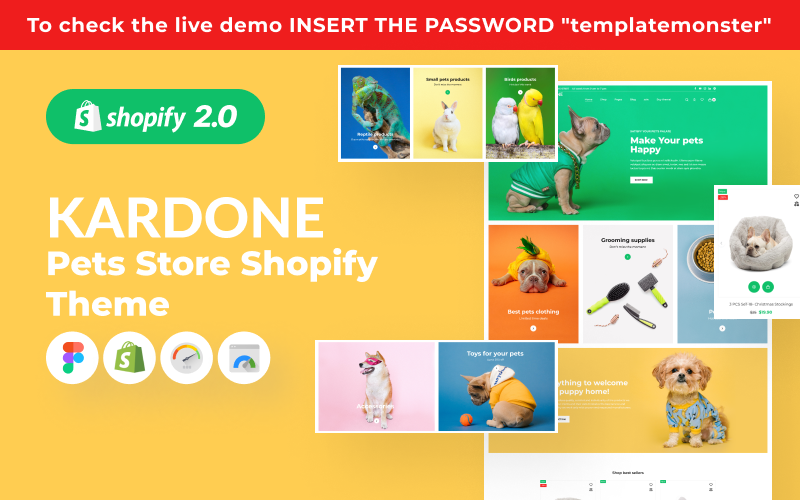 Pets Shop Design Template Shopify Theme - TemplateMonster