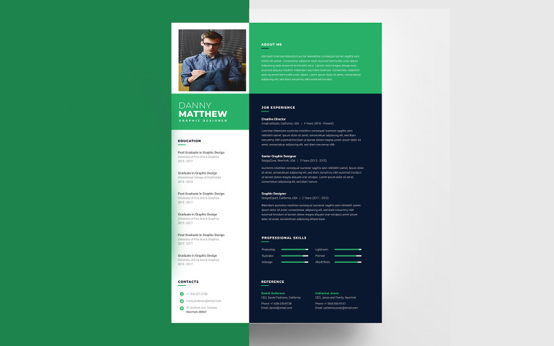 Modern CV Clean and Minimal Resume Template - TemplateMonster