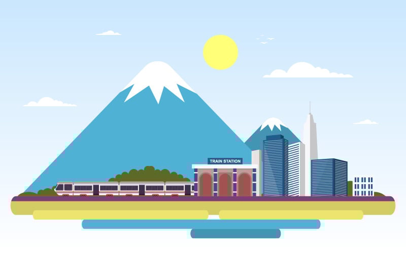 Public Train Transportation - Illustration - TemplateMonster
