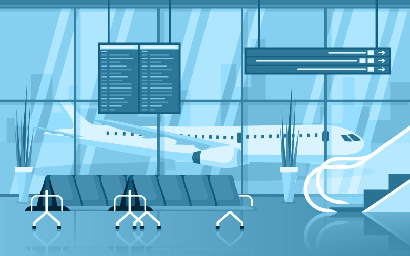 Terminal Hall Interior - Illustration - TemplateMonster