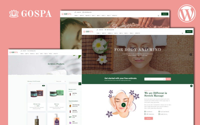 Go Spa | Thème WordPress pour salons de beauté et services de spa