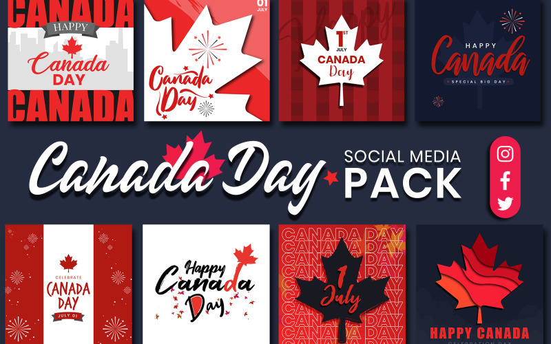 Canada Day Social Media Template #136603 - TemplateMonster