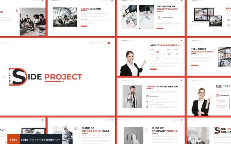 Side Project PowerPoint template #136881 - TemplateMonster