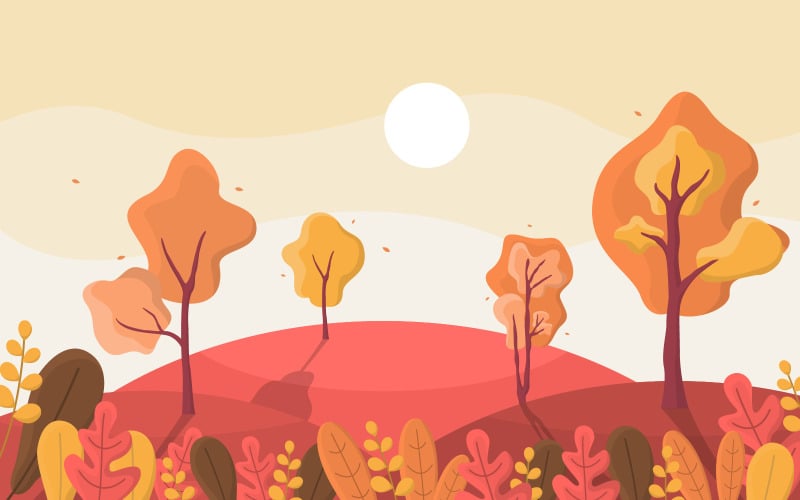 Automne Saison d'automne - Illustration - TemplateMonster