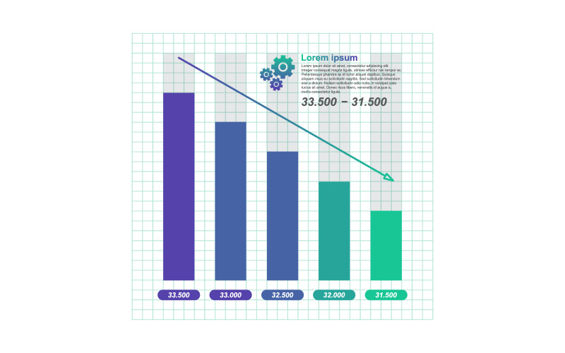 Decreasing Economic Financial Infographic Elements