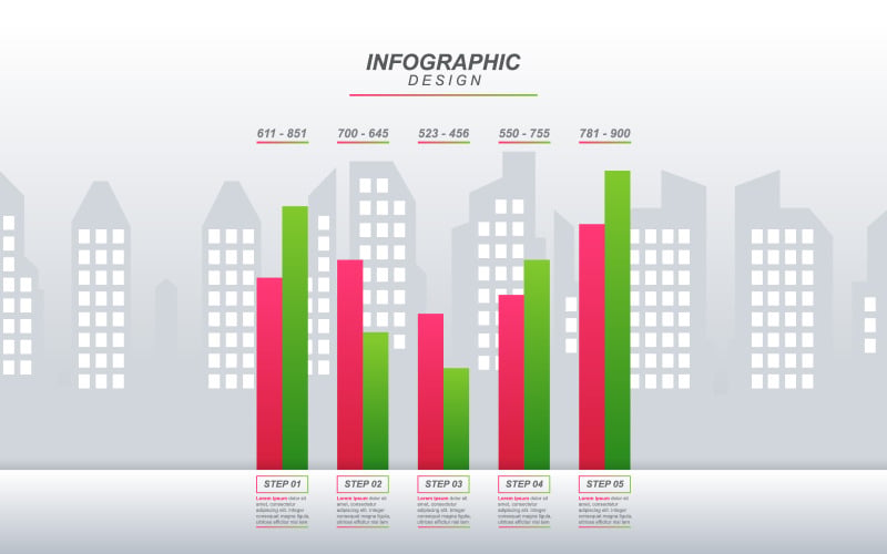 Economic Statistical Chart Infographic Elements