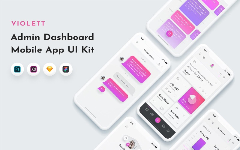 Violett App UI Kit #143040 - TemplateMonster