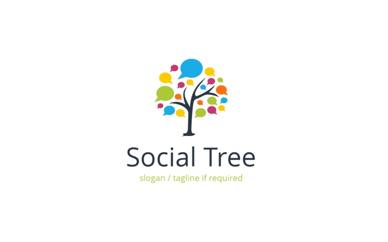 Social Tree Logo Template #143293 - TemplateMonster