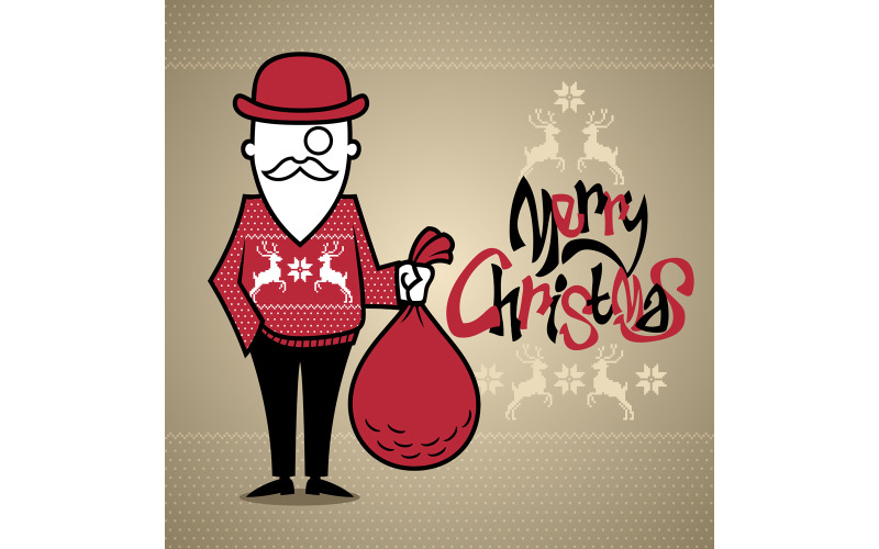 Hipster Santa - Illustration #143755 - TemplateMonster