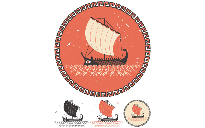 Navire grec - Illustration #143702 - TemplateMonster