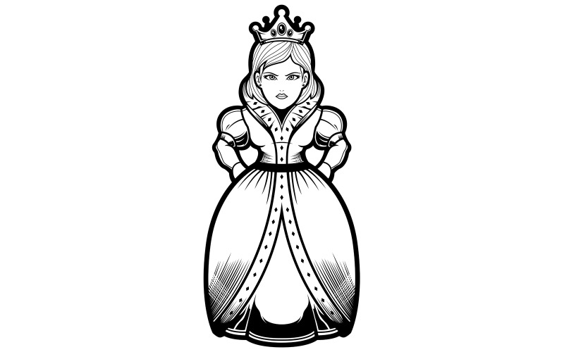 Art de la ligne de la reine - Illustration - TemplateMonster