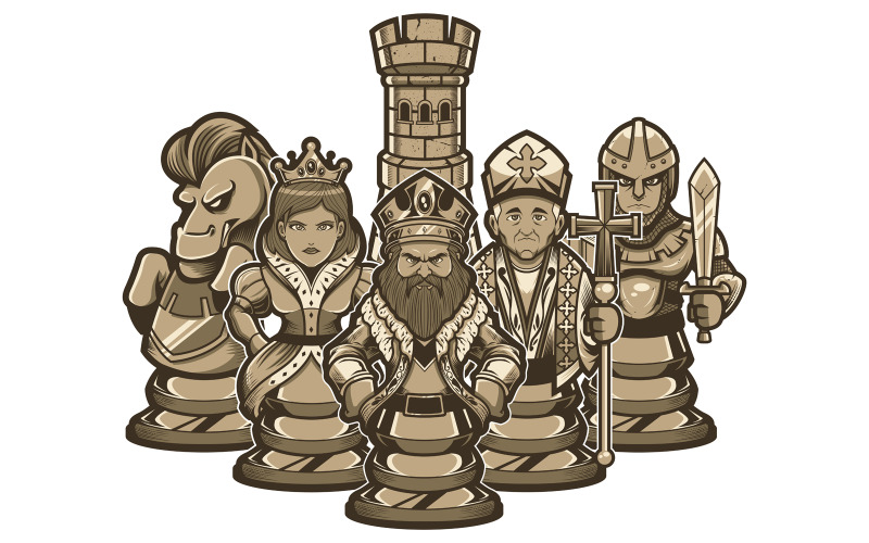 Chess Team White - Illustration #143812 - TemplateMonster
