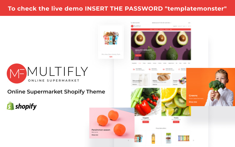 Food Store Responsive Shopify Theme #62200 - TemplateMonster