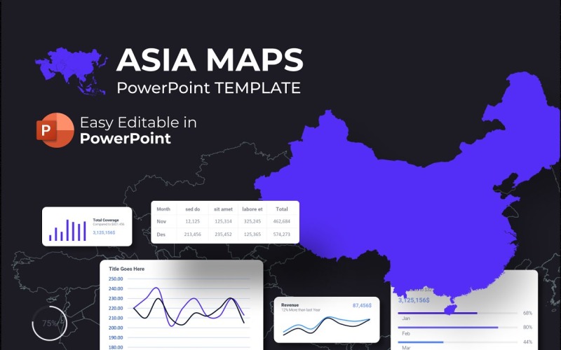 Asia Maps Presentation PowerPoint template - TemplateMonster