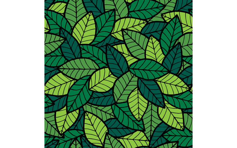 Feuilles Seamless Pattern Spring - Illustration