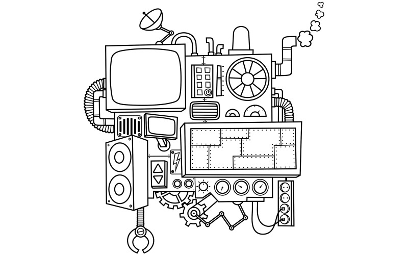 Machine Line Art - Illustration #145400 - TemplateMonster