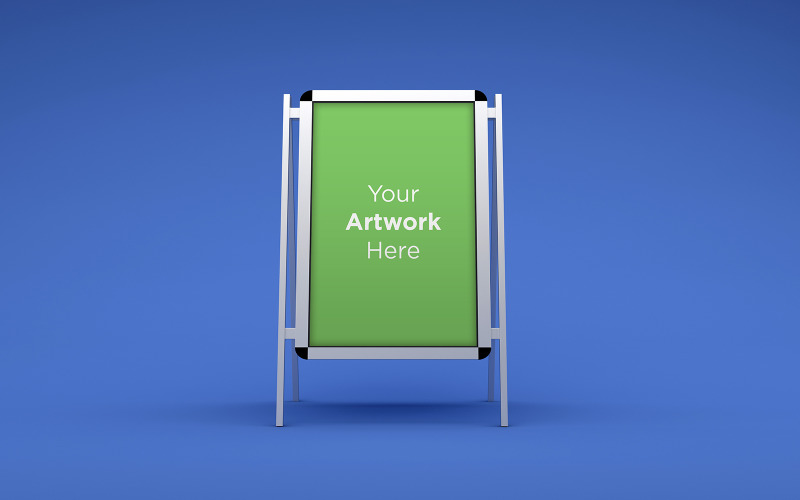 Metallic Front view stand mockup design product mockup