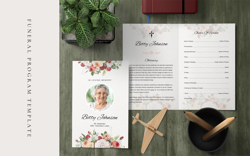 Programa funerario - Plantilla de identidad corporativa