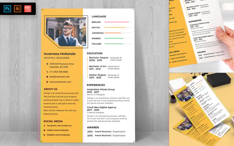 Business CV Resume Template #148713 - TemplateMonster