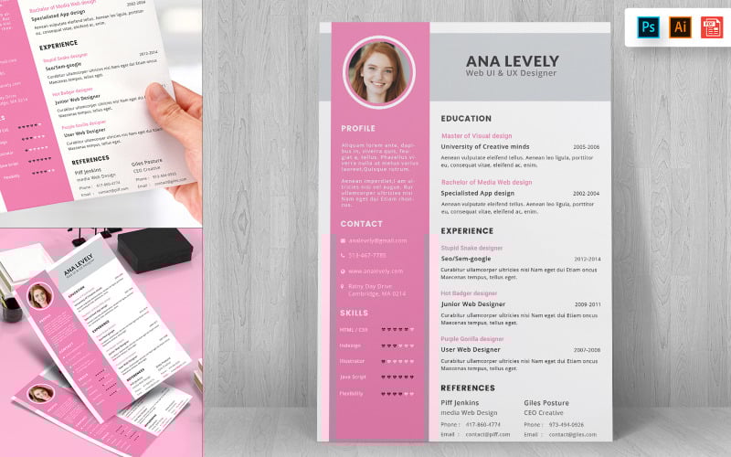 Professional CV Resume Template #148705 - TemplateMonster
