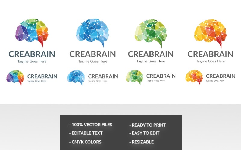 Creative Brain Logo Template #149555 - TemplateMonster