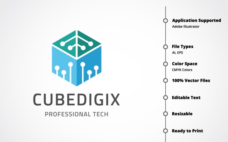 Digital Cube Logo Template #149645 - TemplateMonster